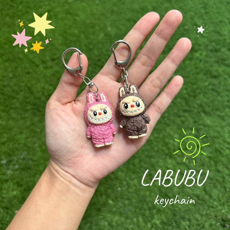 Jual READY STOCK Labubu Keychain (handmade with clay) Gantungan Kunci ...