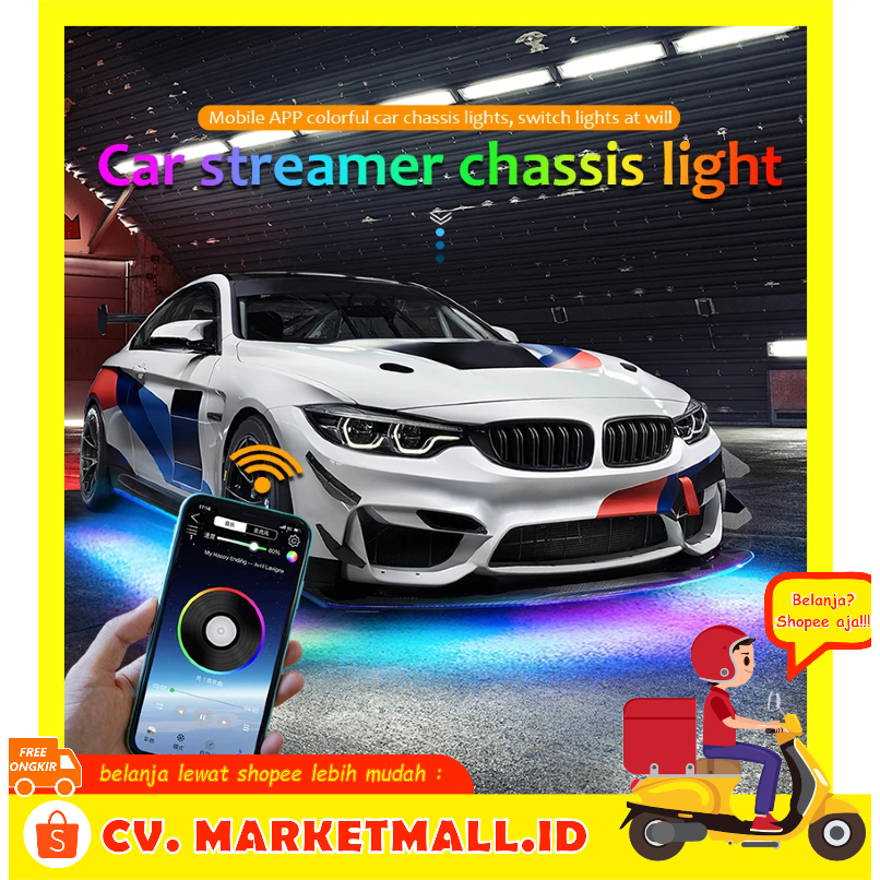 Jual Market Mall - Lampu LED Strip Flexible Kolong Mobil RGB 4 PCS ...