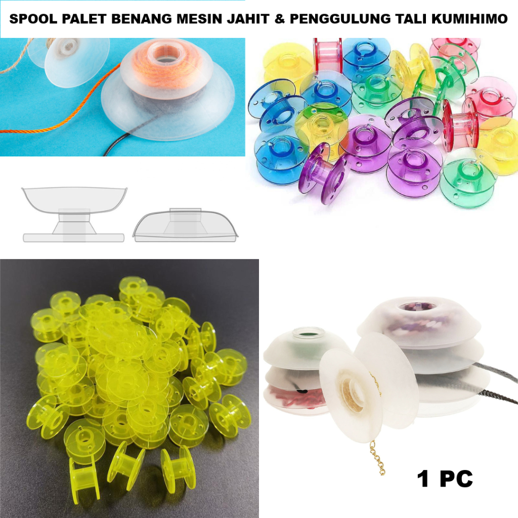 Jual Bobbin Spool Plastik Bening Mesin Jahit Multifungsi Portable ...