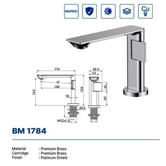 Jual BASIN MIXER DEKKSON BM 1784 CP GM MB Premium Brass Faucet Wastafel Mixer Panas Dingin ...