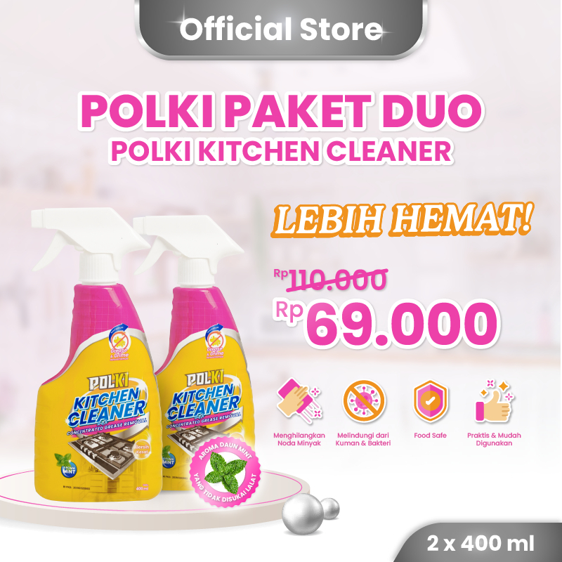 Jual Polki Paket Duo Kitchen Cleaner- Pembersih Minyak Dapur Serbaguna ...