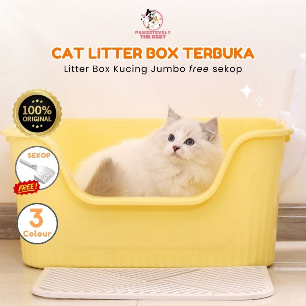 Jual Cat Litter Box Besar Model Terbuka Free Sekop - Litter Box Kucing ...