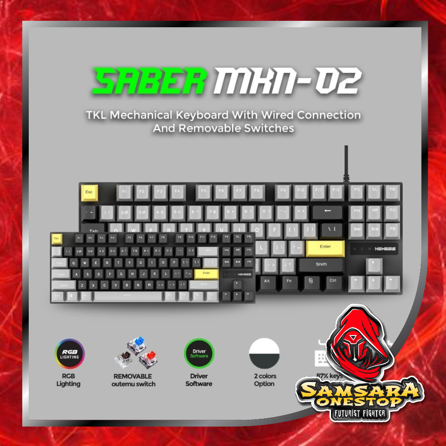Jual Keyboard Mechanical Removable TKL NYK Nemesis SABER MKN-02 ...