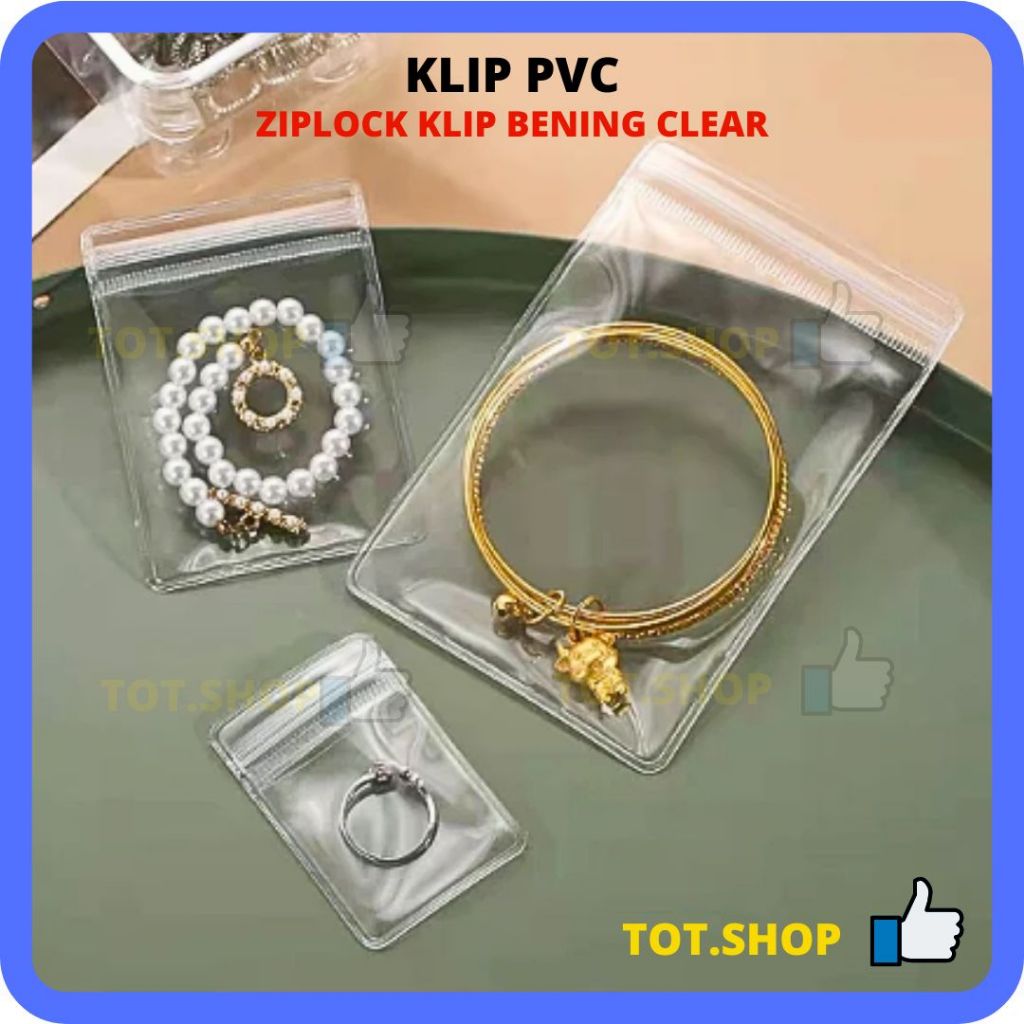 Jual KLIP PVC Plastik Klip Tebal Bening Transparan Zip Lock Storage Bag ...