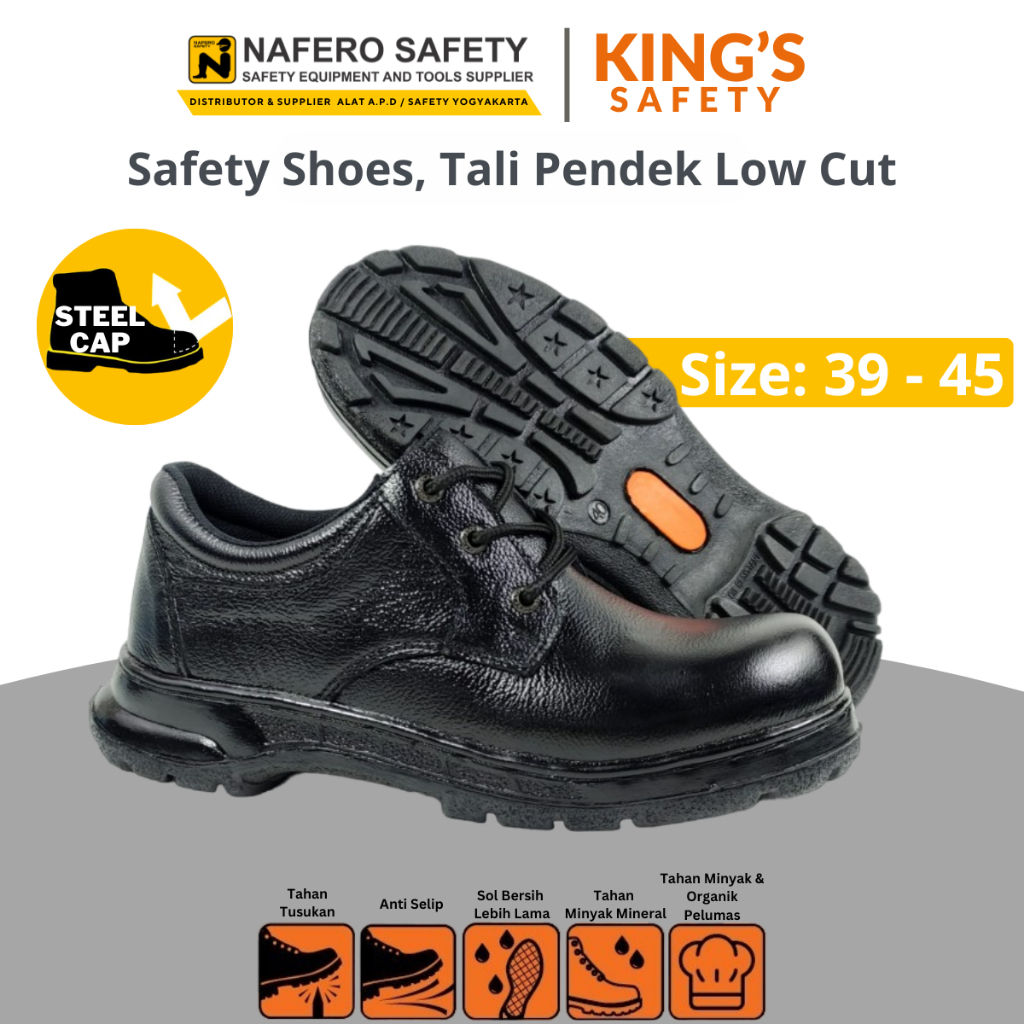 Jual Sepatu Safety Kerja Proyek Work Shoes Kulit Low Cut Tali Ikat ...