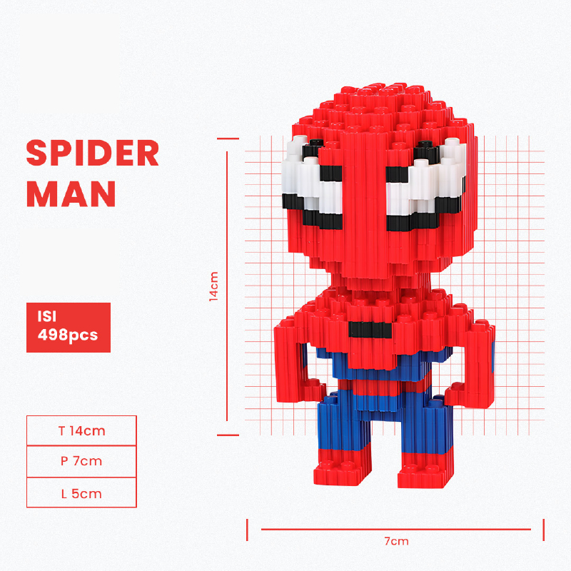 Jual SMY - Nano Blocks SPIDERMAN Mini 3D Model | Mainan Blok Susun ...