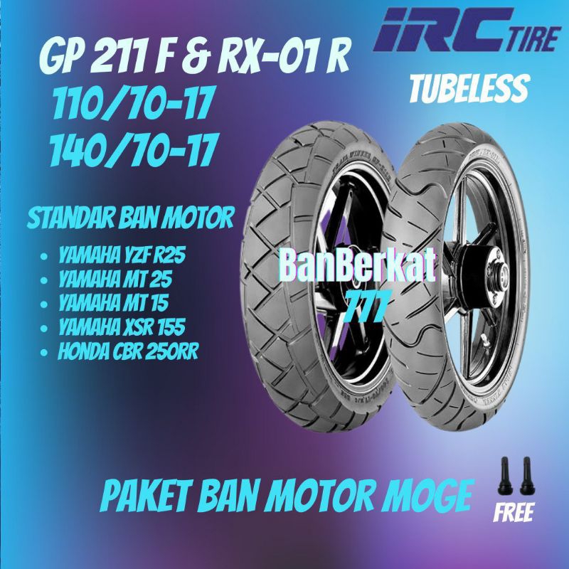 Jual PROMO Paket Ban Motor XSR 155 CB150X IRC GP 211 110 70 Ring17 dan ...