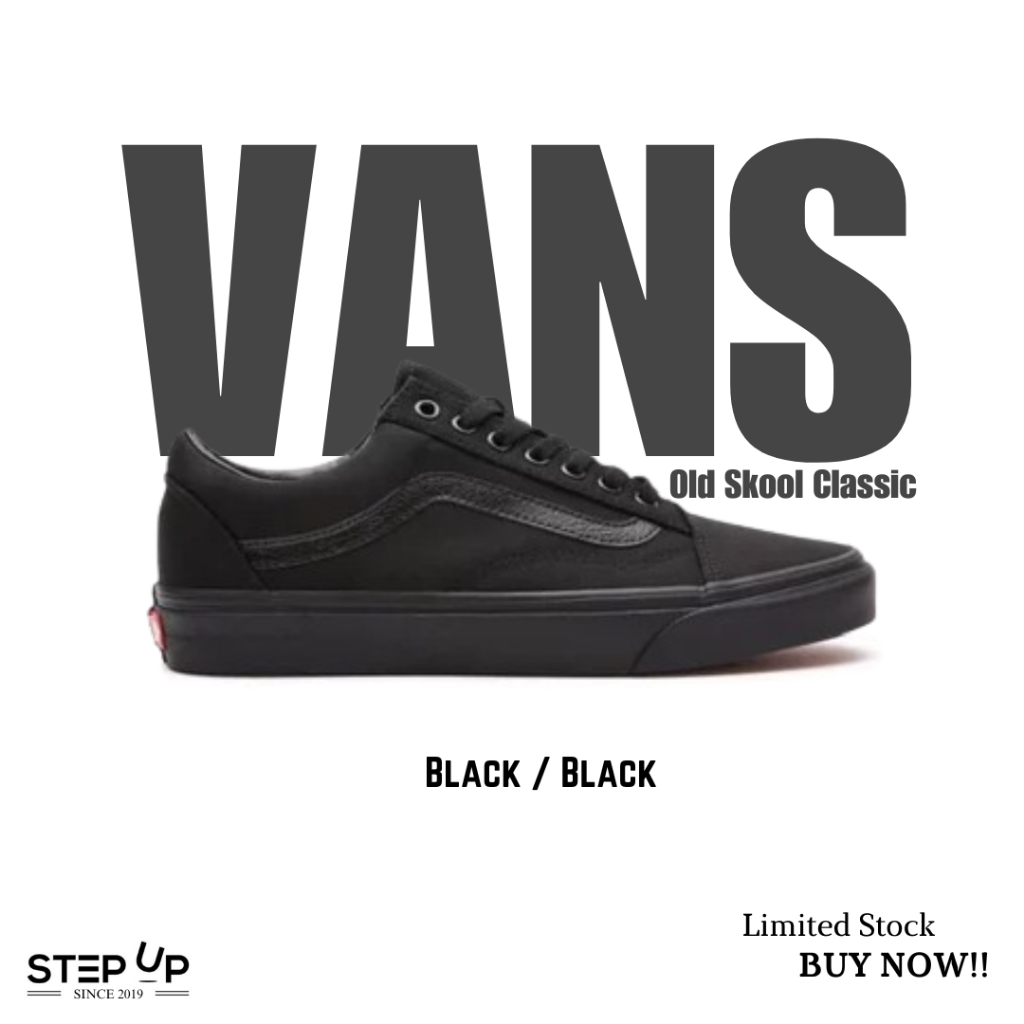Jual Sneakers Vans Old Skool Classic All Black BNIB 100% Authentic ...