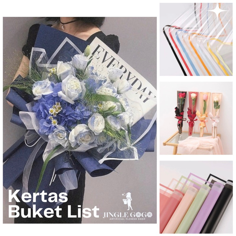 Jual Kertas Buket Frame Terbaru Cellophane Transparant Hologram & List ...