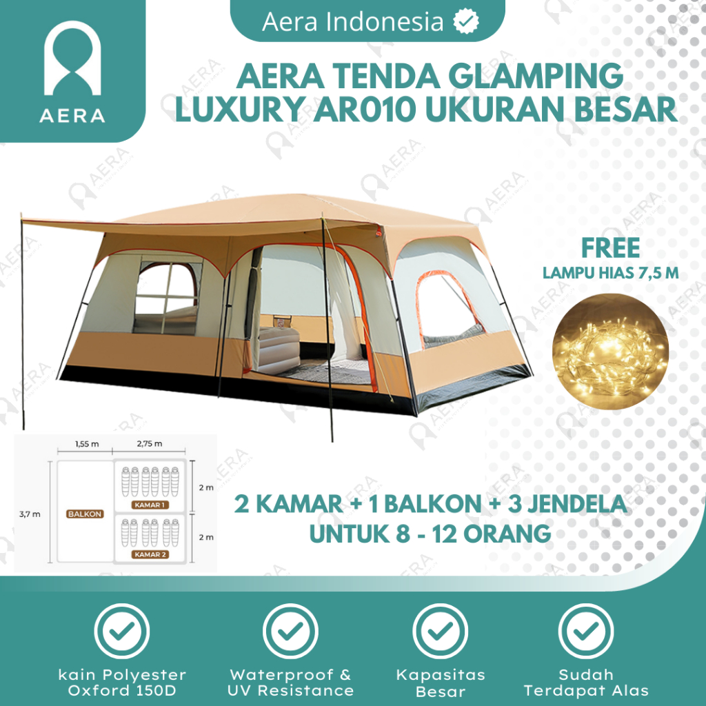Jual AERA Tenda Glamping luxury Besar 8-12 Orang AR010 | Tenda Camping ...
