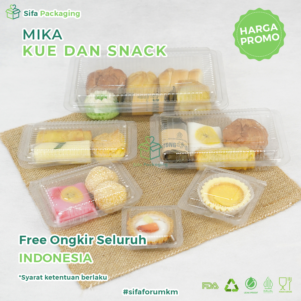 Jual Mika Kue Basah Wadah Mika Kecil Sedang Kotak Makanan Box Kue Bolu ...