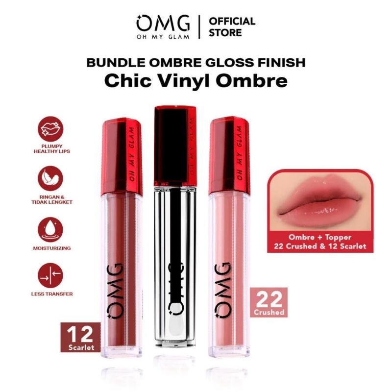 Jual OMG Paket Ombre Gloss Finish - Mattelast Lip Cream & Gloss Lip ...