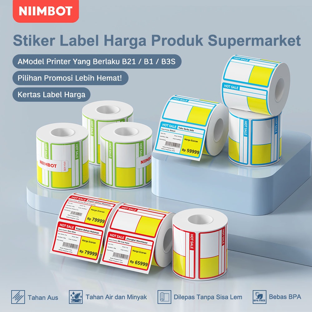 Jual NIIMBOT B21/B1/B3S Label Harga Produk, Label Harga Rak Produk di ...