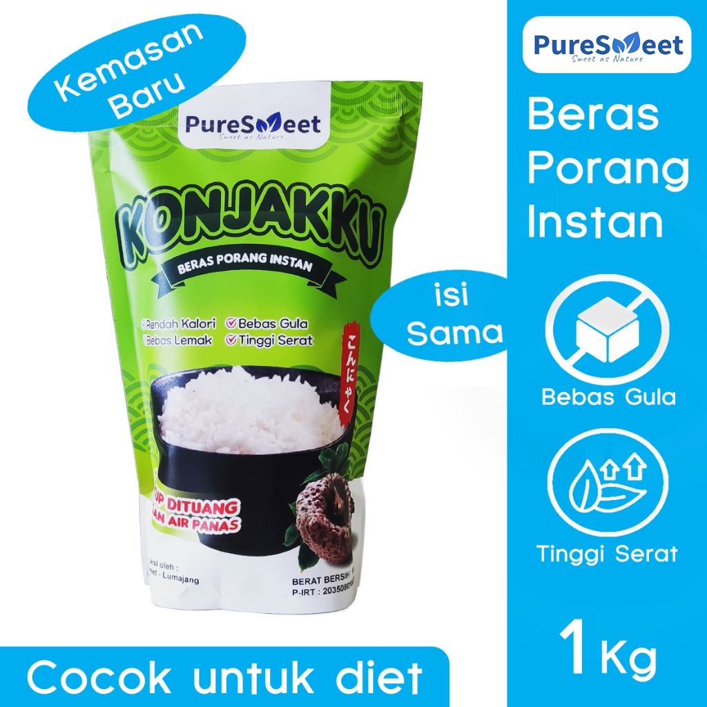 Jual PureSweet Beras Porang Instan 1 Kg - Shirataki Rice - Beras Diet ...