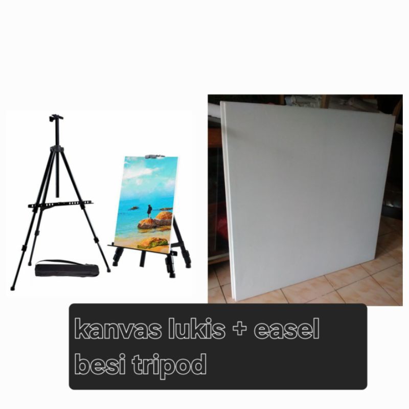 Jual PAKET Kanvas Lukis Uk 100x100 + Easel Besi | Shopee Indonesia