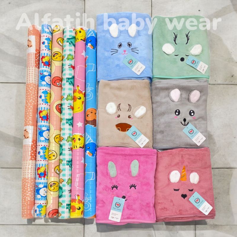 Jual PAKET PERLAK ( perelak) + HANDUK bayi karakter lucu, request warna ...