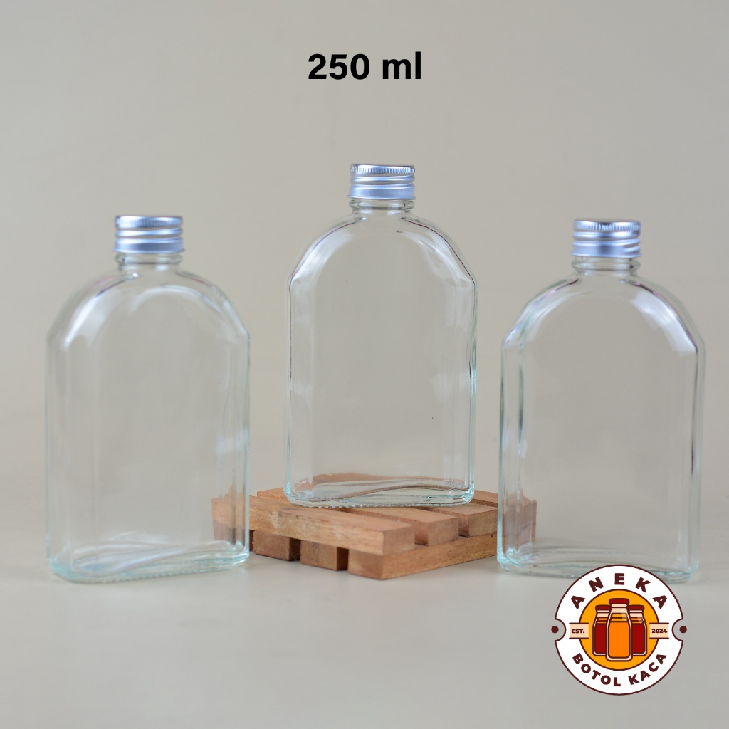 Jual Botol Kaca 250ml Botol Minuman Juice Kopi Susu Isi Ulang Tutup Aluminium Silver Ulir Botol ...