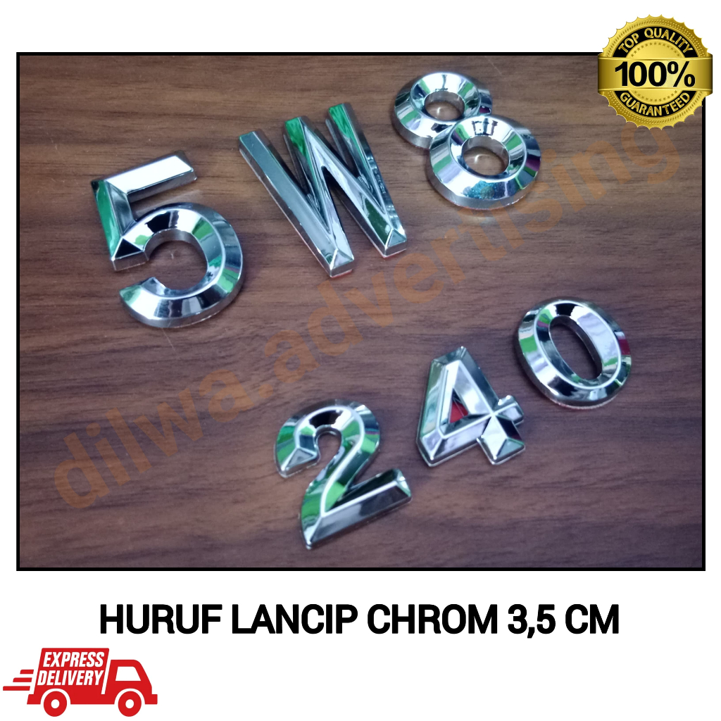 Jual NOMOR ANGKA DAN HURUF PLAT MOTOR LANCIP CHROM 3,5 Cm | Shopee ...