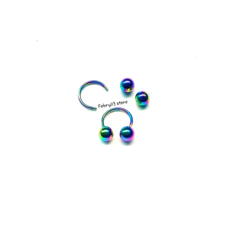 Jual ball 5mm anting piercing tapal kuda pelangi mini tusuk tindik ...