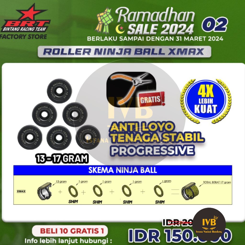 Jual Roller NINJA BALL BRT XMAX (Original) | Shopee Indonesia