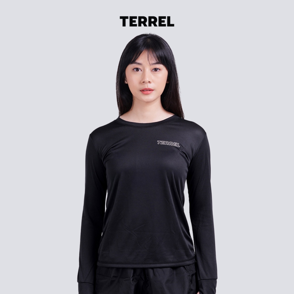 Jual Terrel sportswear Basic Long Sleeve Black Women baju atasan lengan panjang kaos olahraga ...