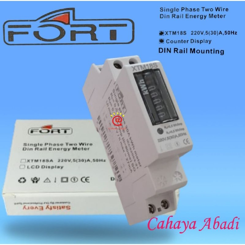 Jual KWH Meter Analog 1 Phase XTM18S FORT / Single Phase Two Wire DIN ...