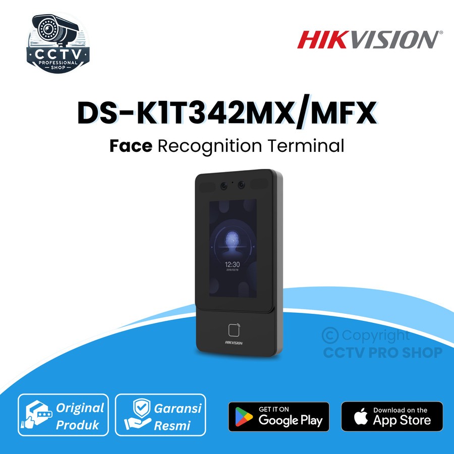 Jual akses kontrol hikvision / Access Control Hikvision DS-K1T342MX/MFX Series Face recognition ...