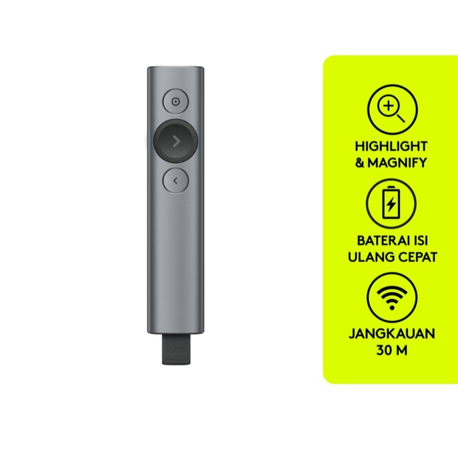 Jual Logitech Spotlight Pointer Presenter Wireless Bluetooth - Slate ...