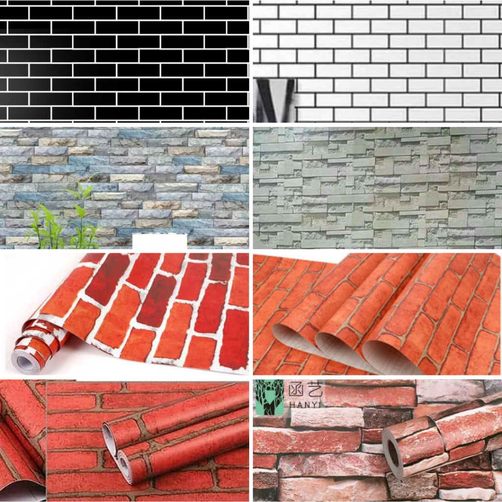 Jual Wallpaper Dinding Motif Bata Panjang 8m x 45cm | Wallpaper Dinding ...