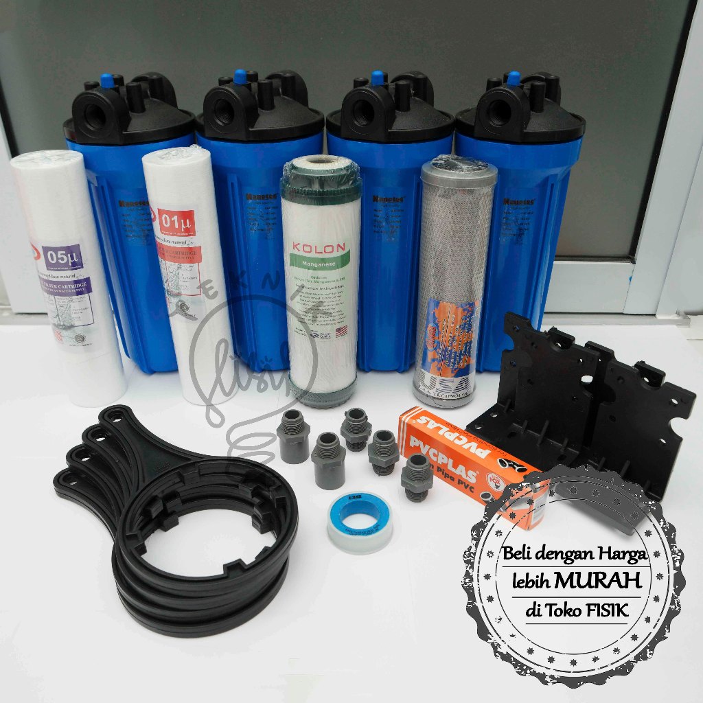 Jual [LISIL TEKNIK] PAKET FILTER AIR KERUH BESI RUMAH TANGGA SIAP PAKAI ...