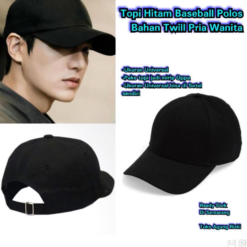 Jual Topi Putih dan Hitam Baseball Polos Bahan Twill Pria Wanita Topi Keren Cocok Untuk Main ...