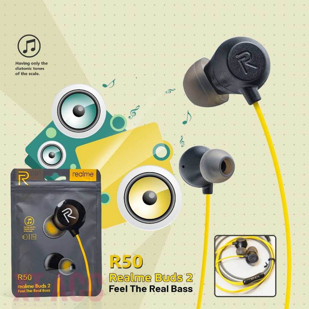 Jual (OM) HF HEADSET REALME R50 MUSIC SOUND SUPER BASS | Shopee Indonesia