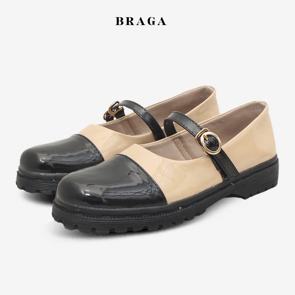 Jual Braga Ginka B 3622 - Sepatu Docmart Flat Shoes Wanita Casual Mary ...
