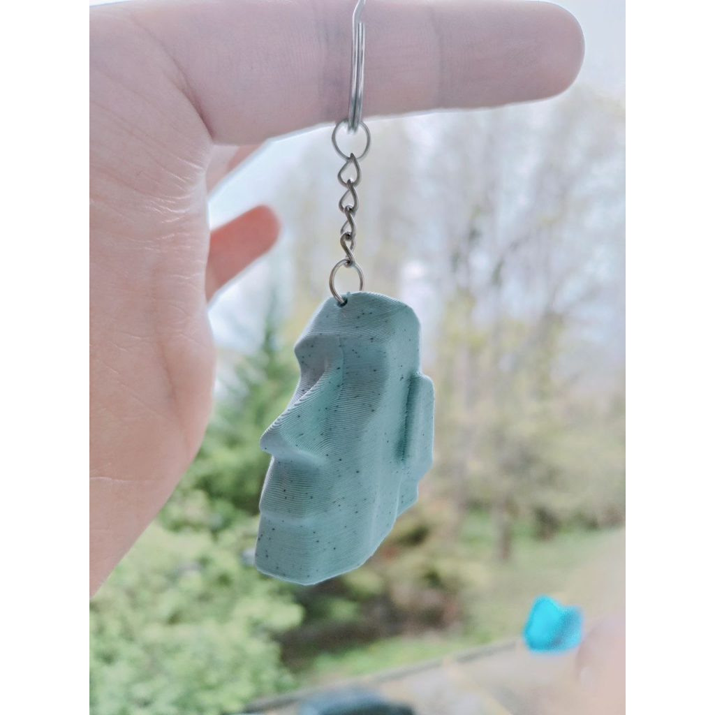 Jual Moai Statue Keychain Patung Moai Emot Batu Gantungan Kunci ...
