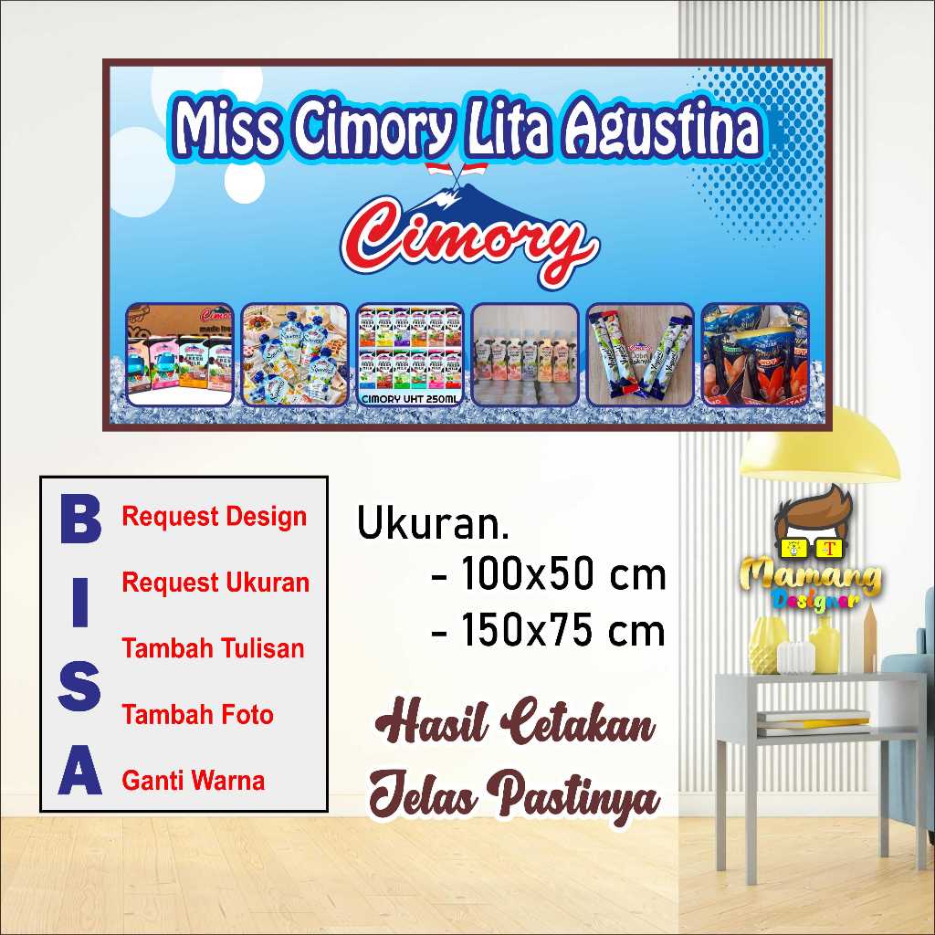 Jual Cetak Spanduk Banner MMT Jualan Minuman Cimory Keren bb | Shopee ...