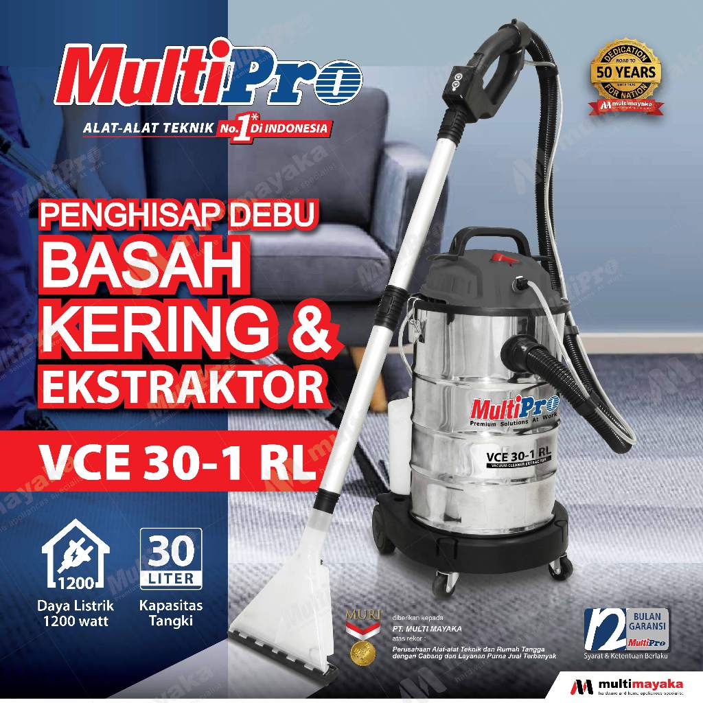 Jual Multipro Vacuum Cleaner 30 Liter Basah dan Kering + Extractor VCE 30-1 RL Garansi Resmi 1 ...