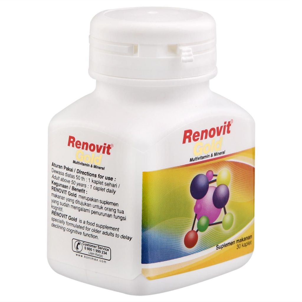 Jual MULTIVITAMIN RENOVIT GOLD BOTOL 30s | Shopee Indonesia