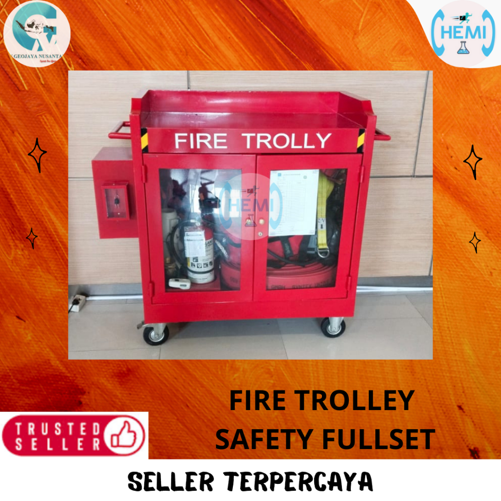 Jual Fire Trolley Safet Fullset / Trolley Pemadam Lengkap isi PMK ...