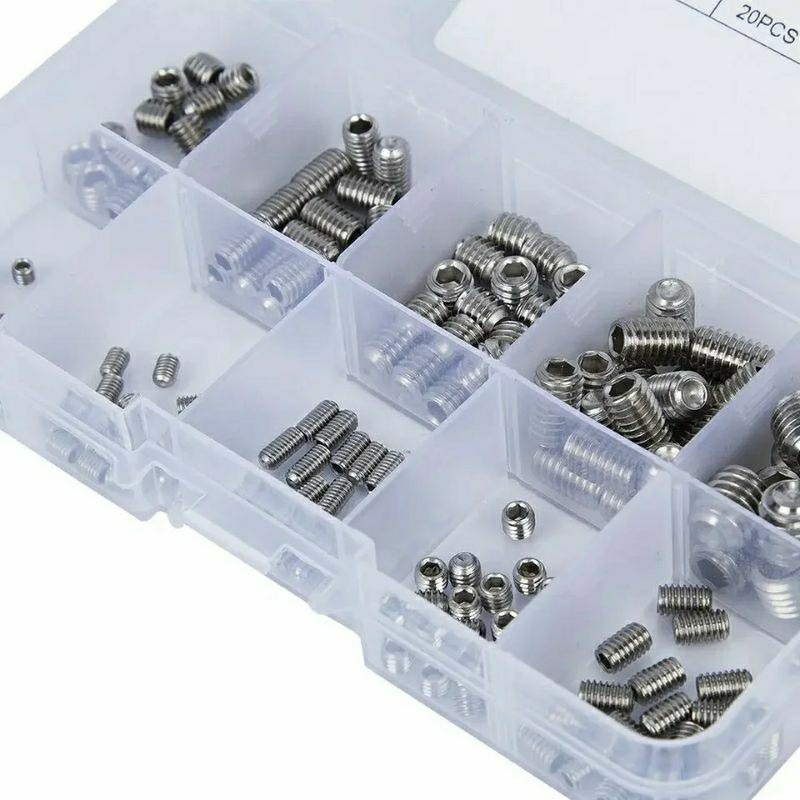 Jual [BISA COD] SET 200 PCS BAUT L TANAM Stainless Steel Hexagon Socket Screws With Flat Point ...