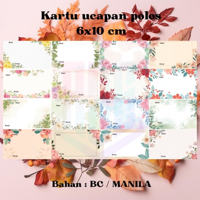 Jual kartu ucapan greeting card polos ukuran 6x10 cm | Shopee Indonesia
