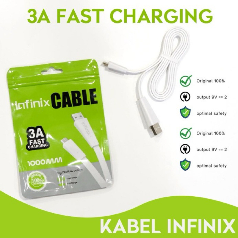 Jual KABEL CAS PREMIUM INFINIX / Cable Charger 3A Fast Charging Micro ...