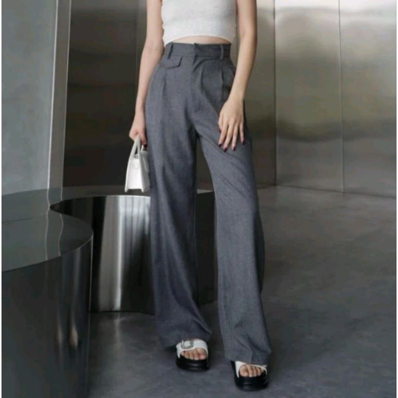 Jual ORO PANTS-ORO PANTS HIGHWAIST ORO PANTS KNIT CELANA PANJANG ORO ...