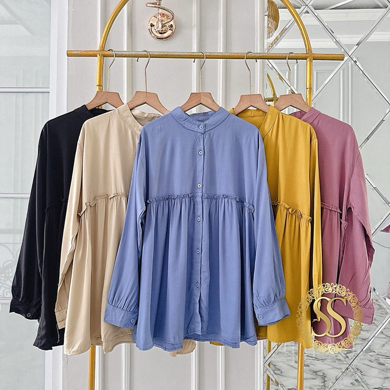 Jual YANA TUNIK RAYON TWILL / ATASAN RAYON MURAH / KEMEJA RAYON TWIL ...