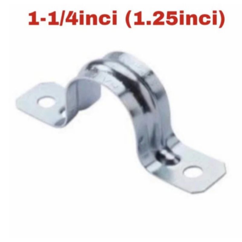Jual klem plat besi 1-1/4 inchi / clamp iron / klem pipa plat model U ...
