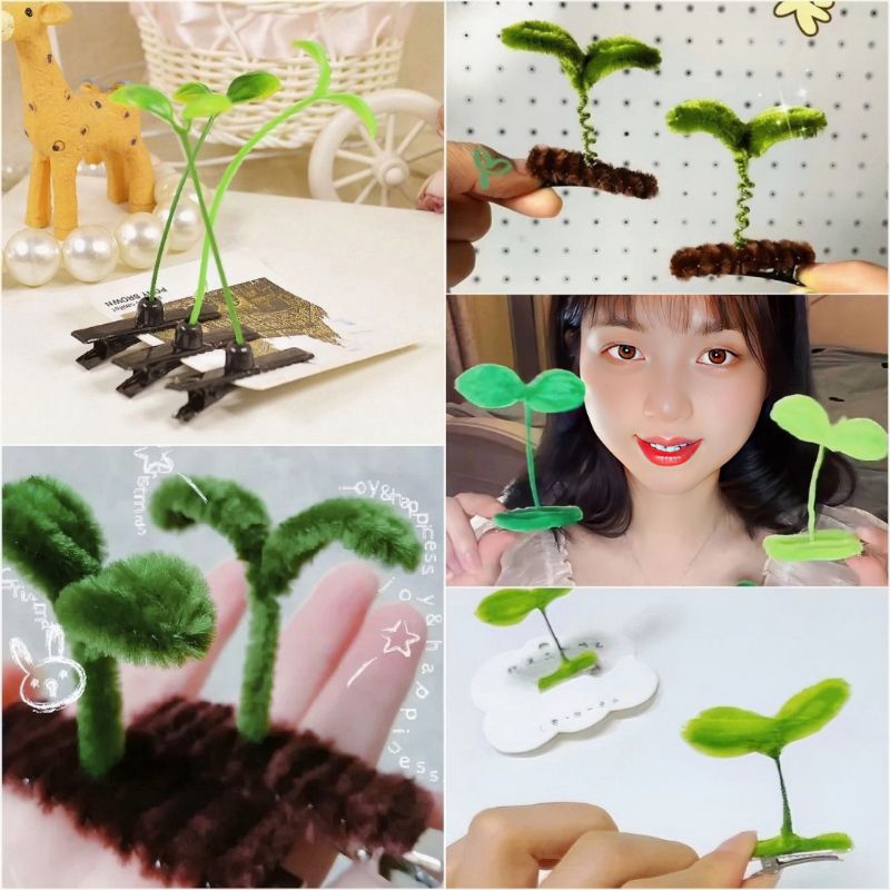 Jual Hairpin Sepucuk Daun Tunas Tauge Sporut Hick Jepit Rambut Korea ...