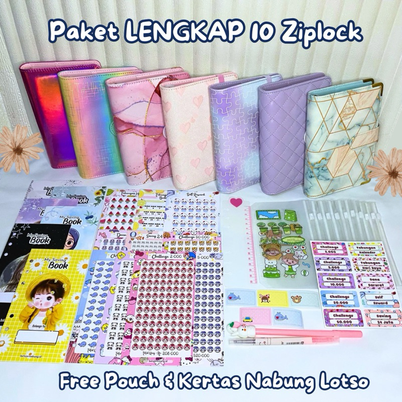 Jual Paket lengkap binder keuangan (10 ziplock) | binder sinking funds ...