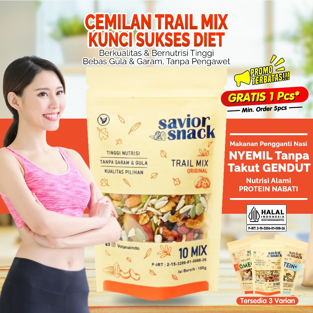 Jual Cemilan Sehat untuk Diet Makanan Rendah Kalori | Trail Mix Nut And ...