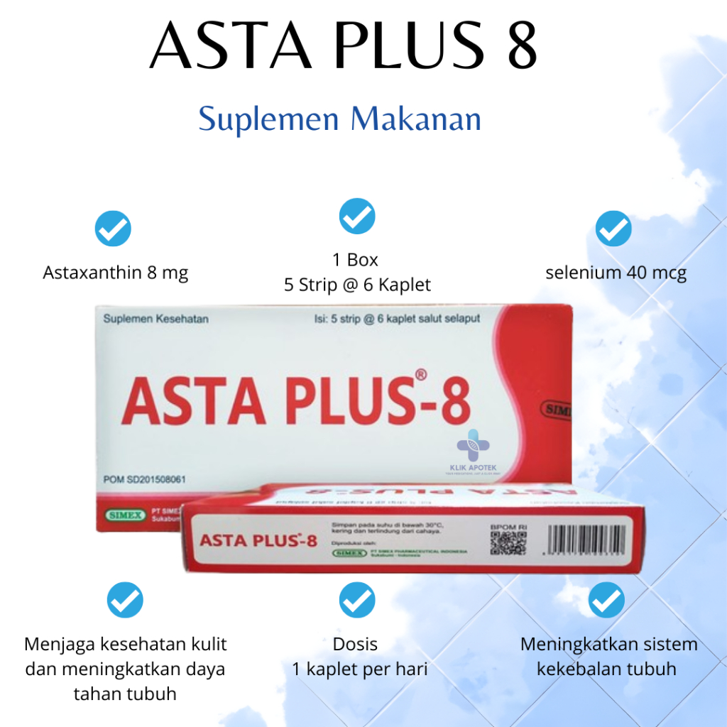 Jual ASTA PLUS-8 | SUPLEMEN KESEHATAN ASTAXANTHIN ANTI RADIKAL BEBAS ...