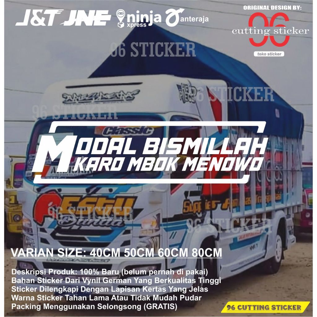 Jual stiker kaca modal bismillah stiker variasi mobil pickup truck ...
