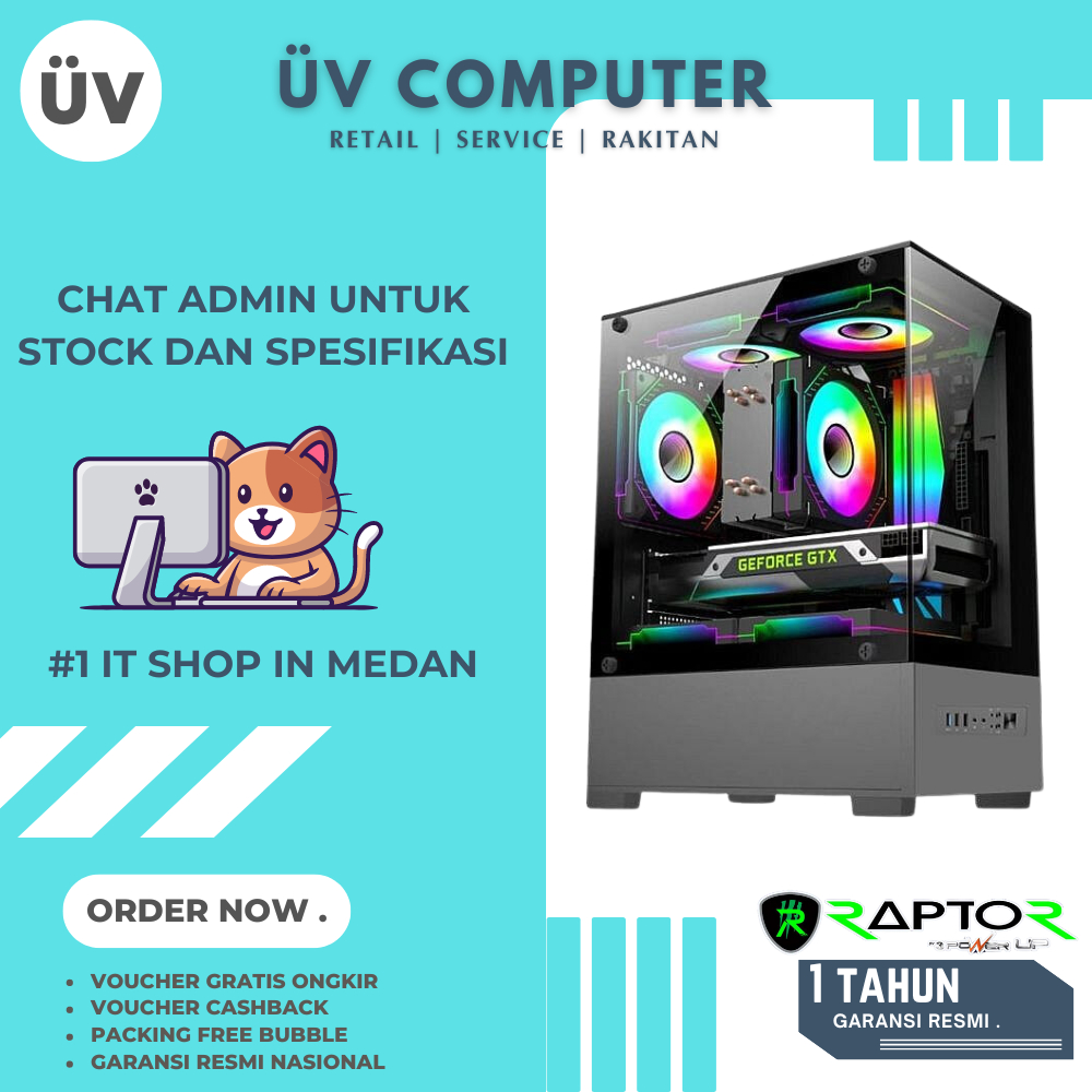 Jual Casing PC Komputer 3PowerUp PowerUp Raptor Glass Flow A Series ...